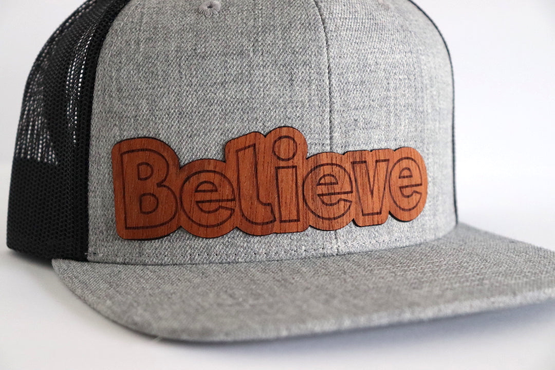 Believe design hat - Jatoba wood – woodwix.com